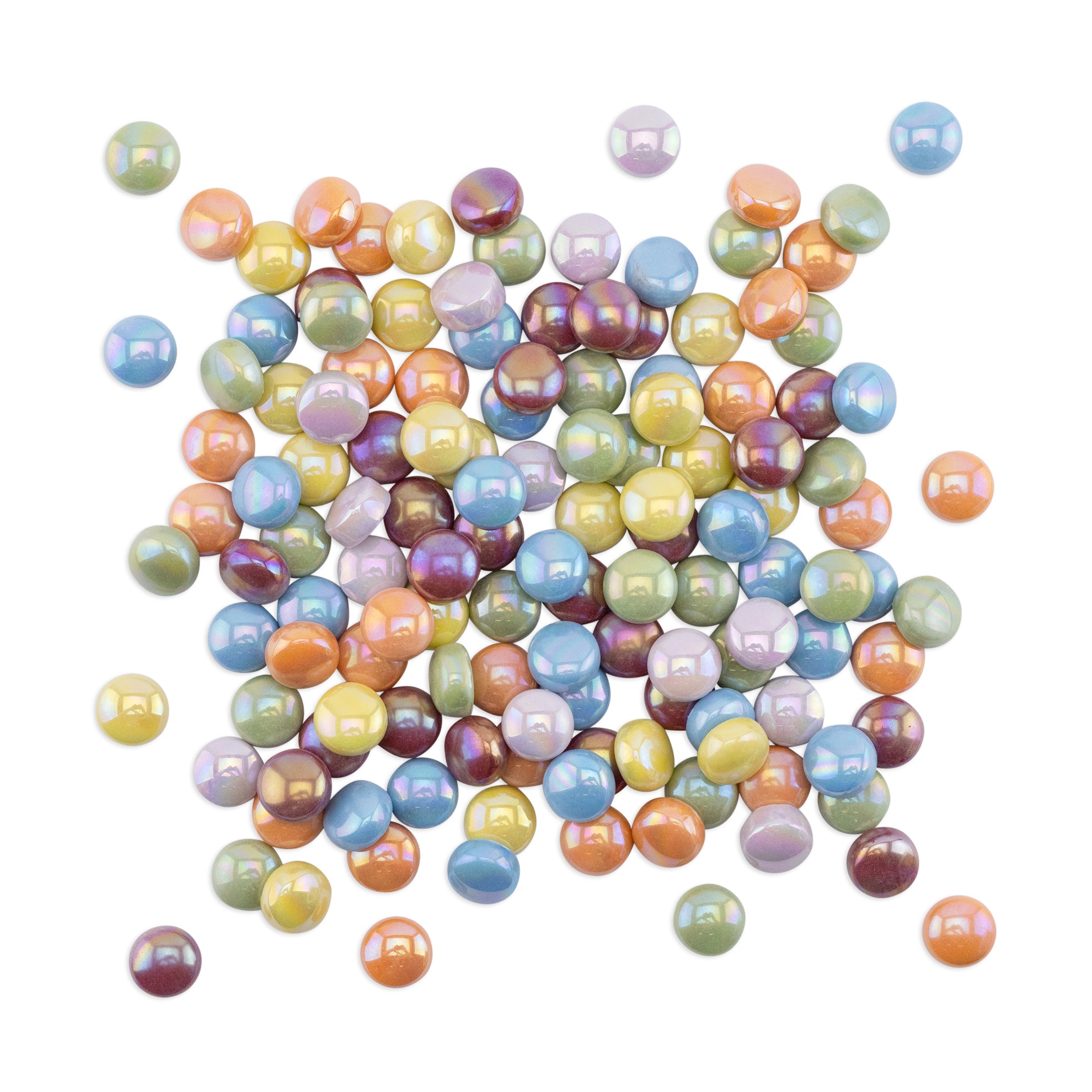 Pearl Iridised Glass Rounds – Mandala Art Mosaic