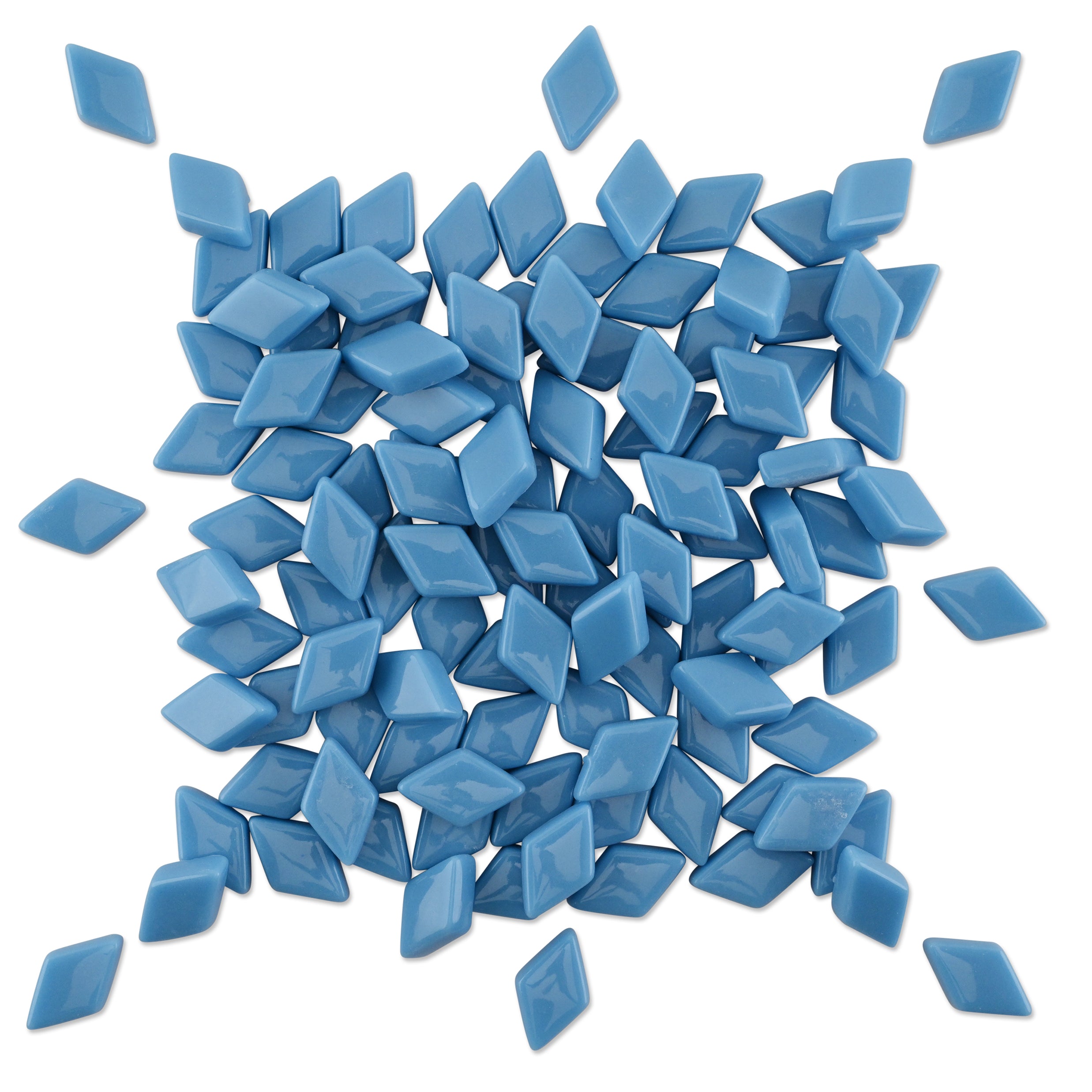 Sky Blue Diamond Shape Glass Glossy Finish Mosaic Tiles 250g – Mandala ...